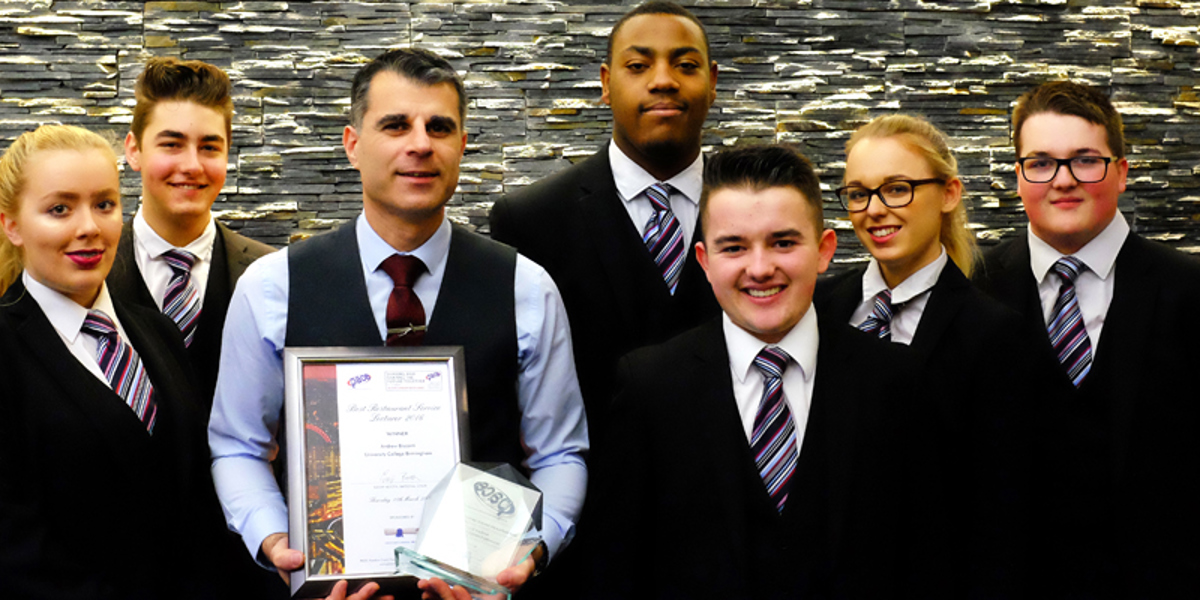 Andrew crowned the nation's best restaurant service lecturer